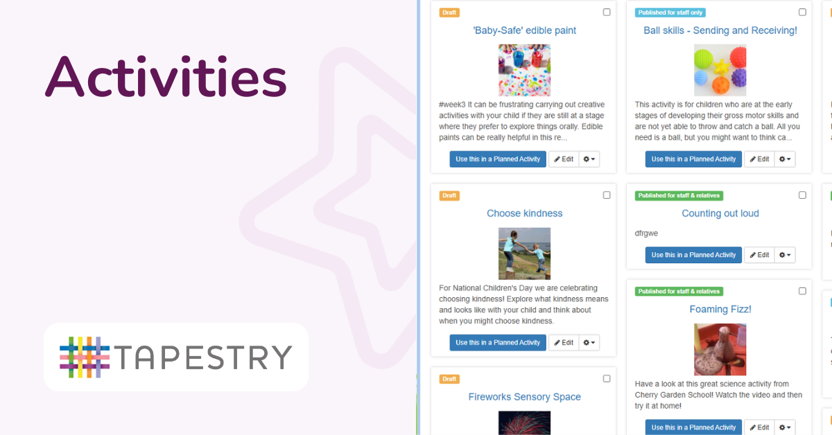 Activities - Tapestry Features