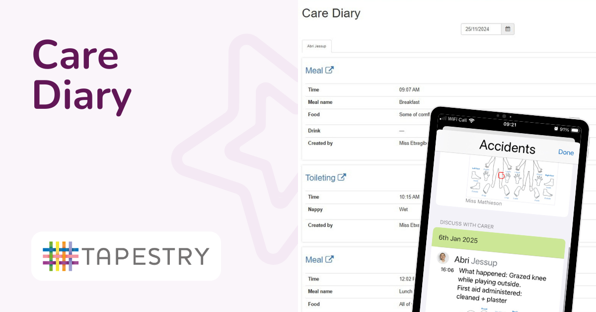 Care Diary - Tapestry Features